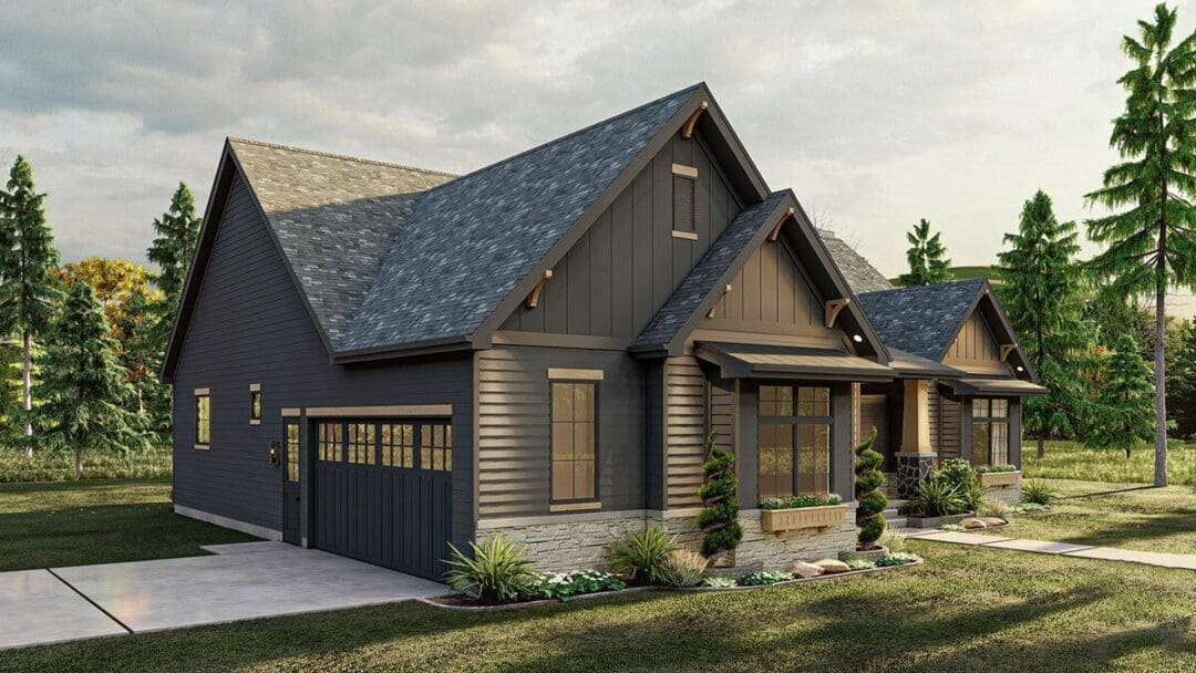 Single-Story 2-Bed Craftsman Home With Vaulted Great and Dining Rooms ...