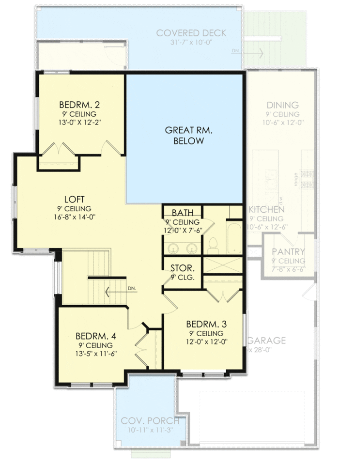6-Bedroom 2-Story Home Plan With 2-Story Great Room and Bonus Basement ...