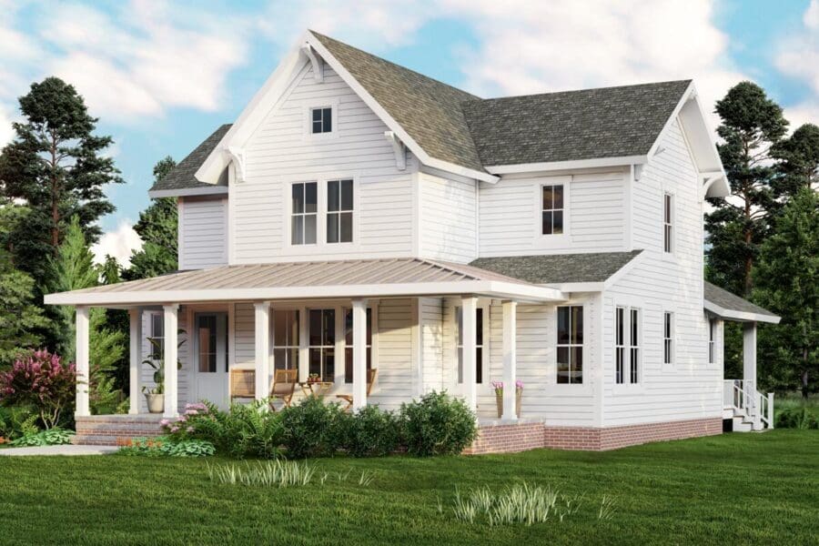 2-Bedroom 2-Story Modern Farmhouse with Spacious Ceilings (Floor Plan)