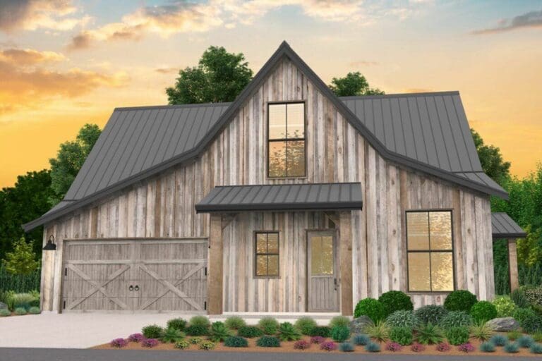 3-Bedroom 2-Story Rustic Barnhouse with Extra Flex Space (Floor Plan)