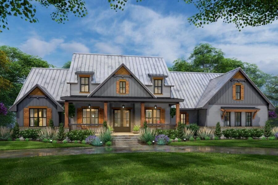 3-Bedroom 1-Story Modern Farmhouse with Loft and Optionally Finished ...