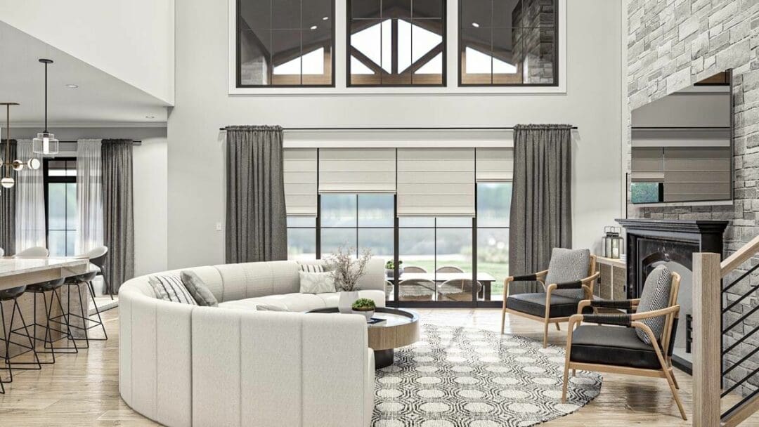 4-Bedroom 2-Story Rustic Craftsman Home With Double Garages (Floor Plan)