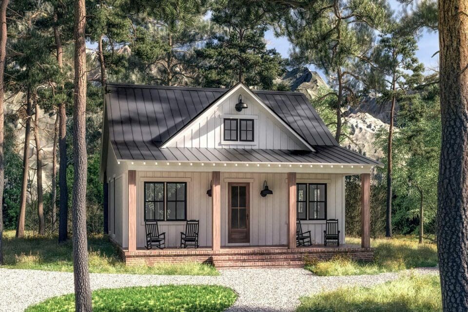 2-Bedroom Single-Story Farmhouse Cottage with Vaulted Great Room (Floor ...