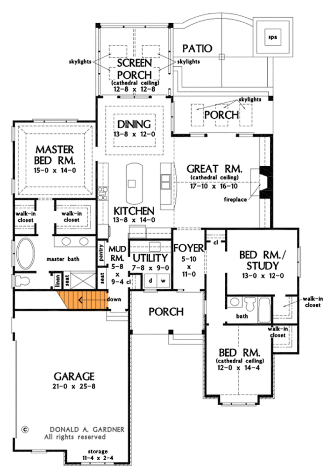 Small 3-Bedroom 1-Story Craftsman Home With a Double-Island Central ...