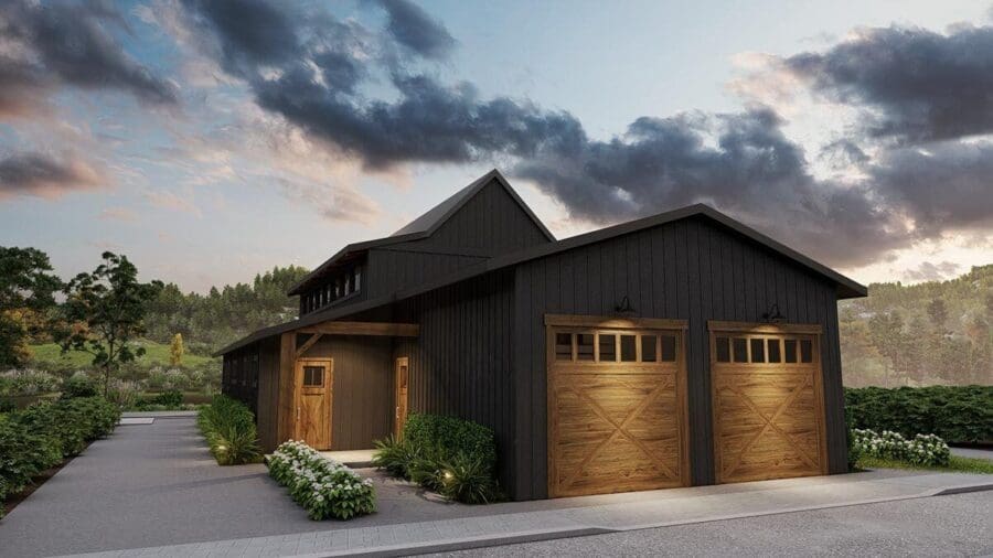 2-Story 4-Bedroom Barn House With Guest Quarters and Optional Foyer ...
