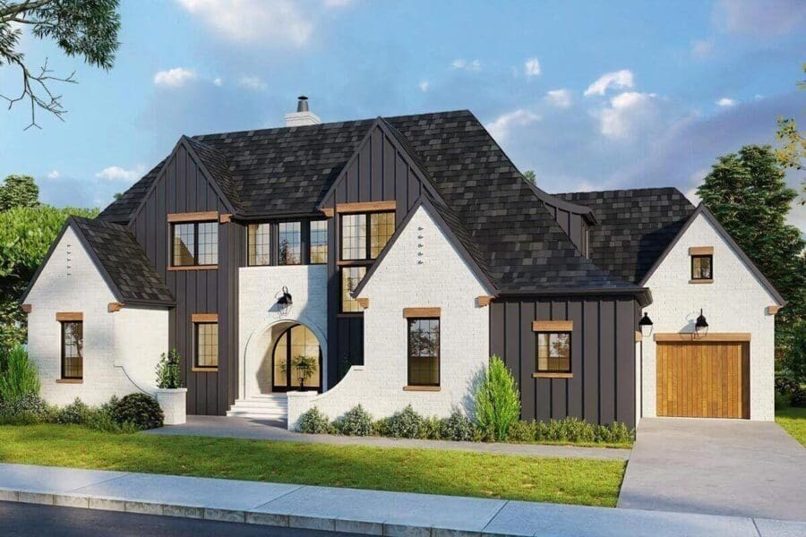 Downsized 4-Bedroom Two-Story Transitional Country Home with Upstairs ...