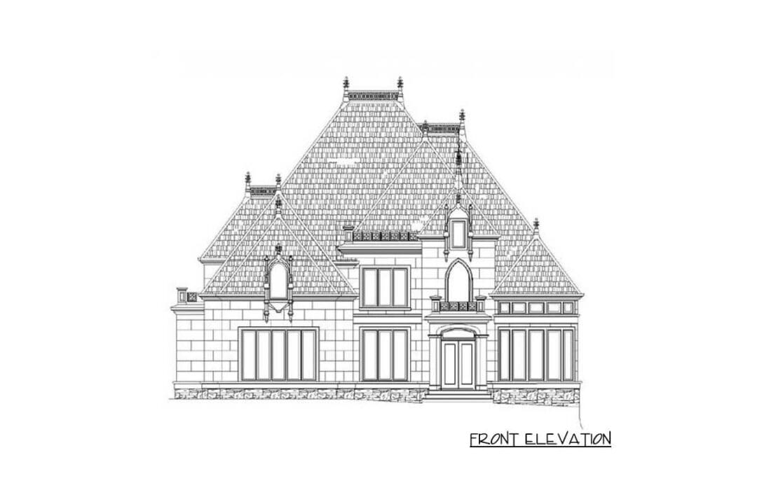 Castle Style 6-Bedroom 2-Story Storybook House with Dual Fireplace ...