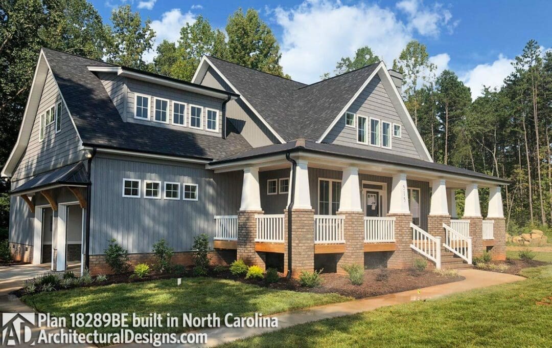 Storybook Style 4-Bedroom 2-Story Country House with Sturdy Porch ...