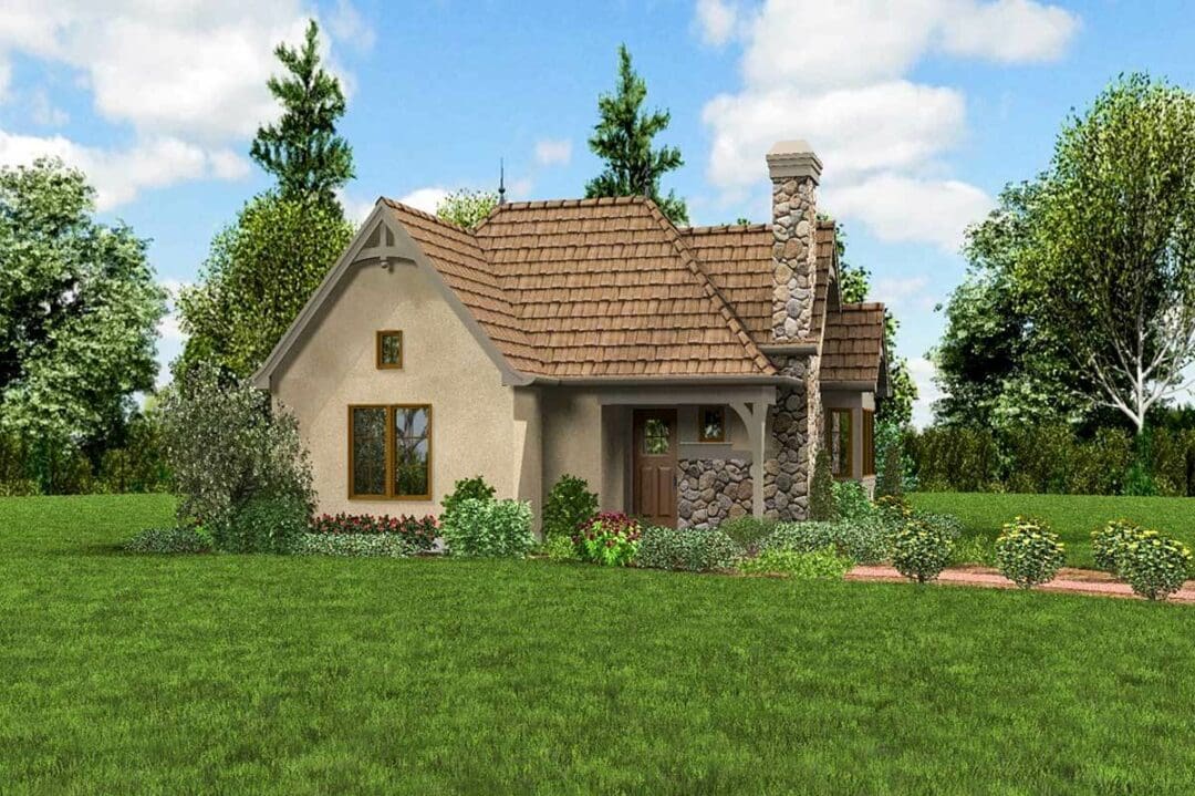 Single-Story 1-Bedroom Storybook Cottage with Cozy Fireplace (Floor Plan)