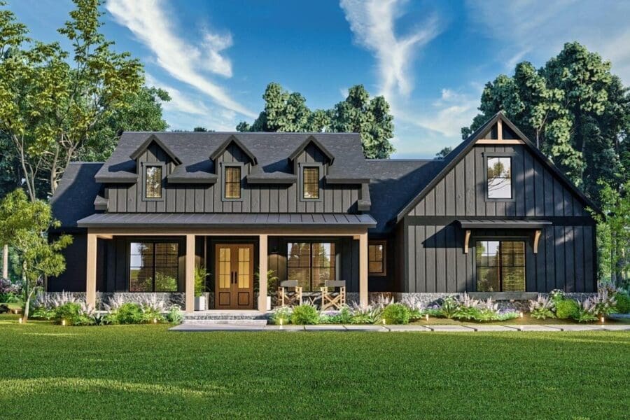 Two-Story 5-Bedroom Modern Farmhouse with Two Bonus Rooms (Floor Plan)
