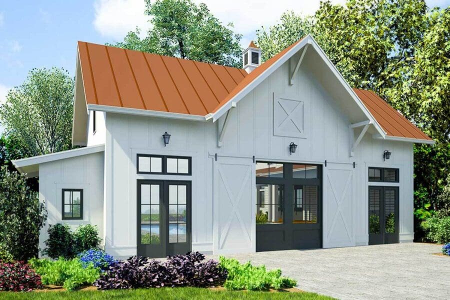 1-Bedroom One-Story Farmhouse Style Guest House With Tandem Garage ...