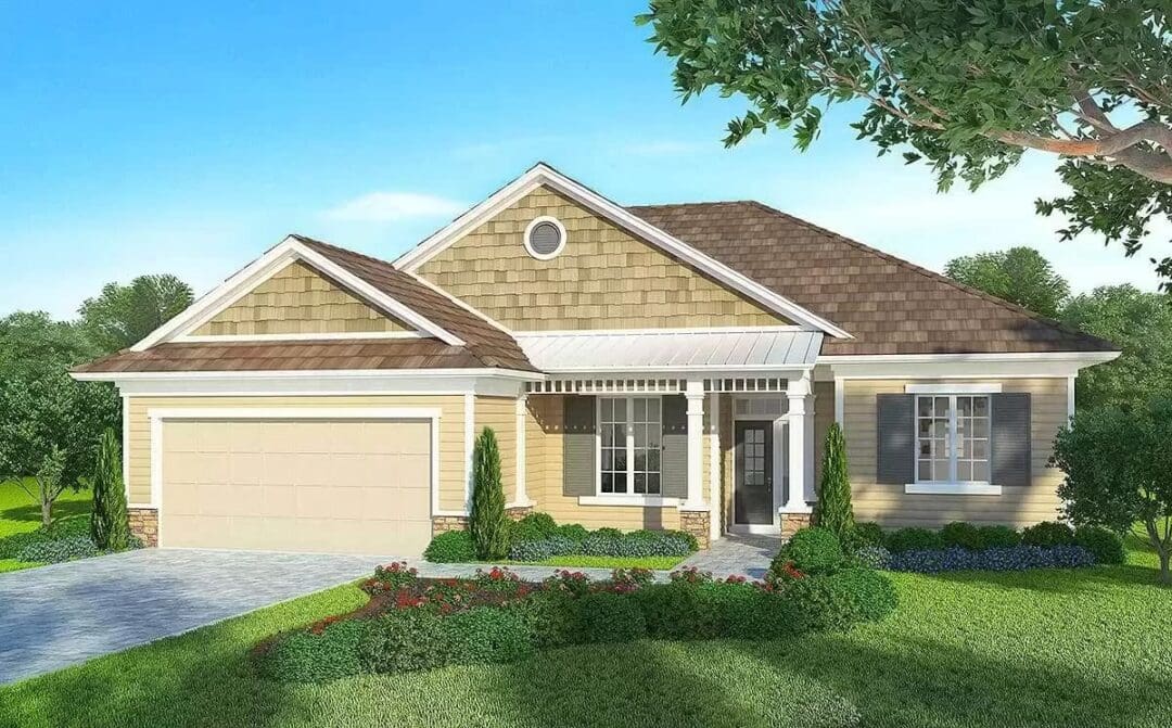 1-Story 3-Bedroom House with Truss Roof Design (Floor Plan)