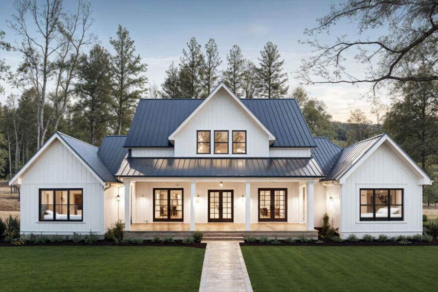 4-Bedroom 1-Story Modern Farmhouse With Outdoor Kitchen and Bonus Room ...