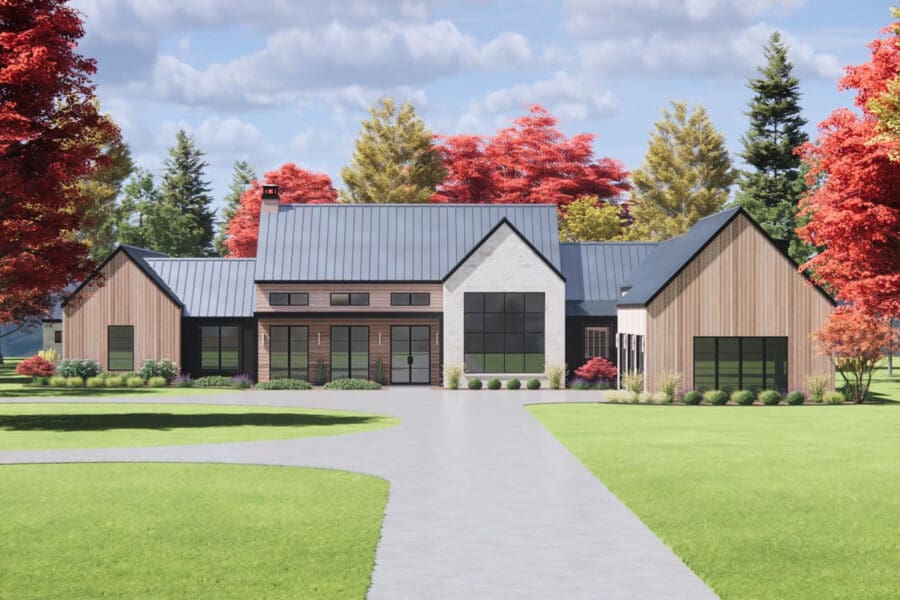 4-Bedroom 1-Story Transitional Farmhouse With Vaulted Great Room and ...