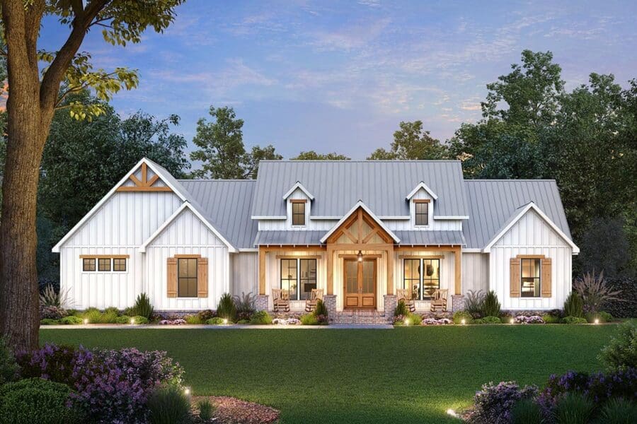 4-Bedroom 1-Story Modern Farmhouse With Expansive Outdoor Living (Floor ...