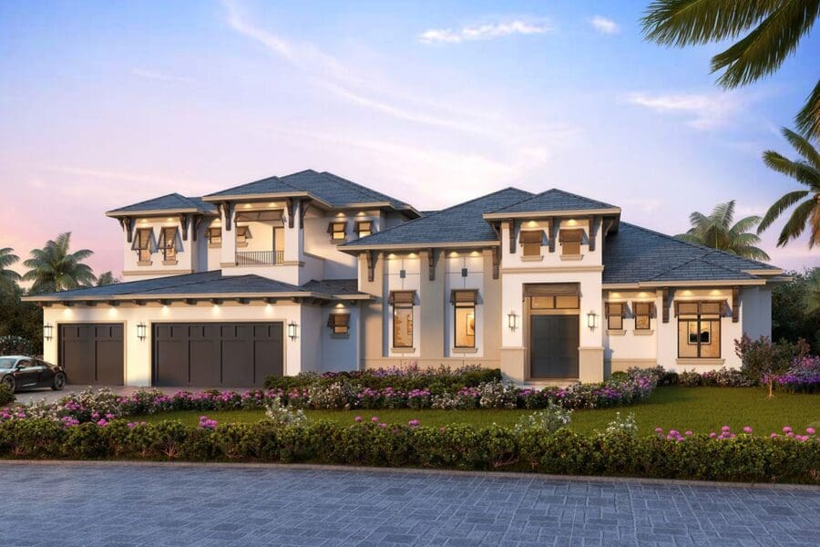 2-Story 4-Bedroom European Home Plan with Spacious Outdoor Living Area ...