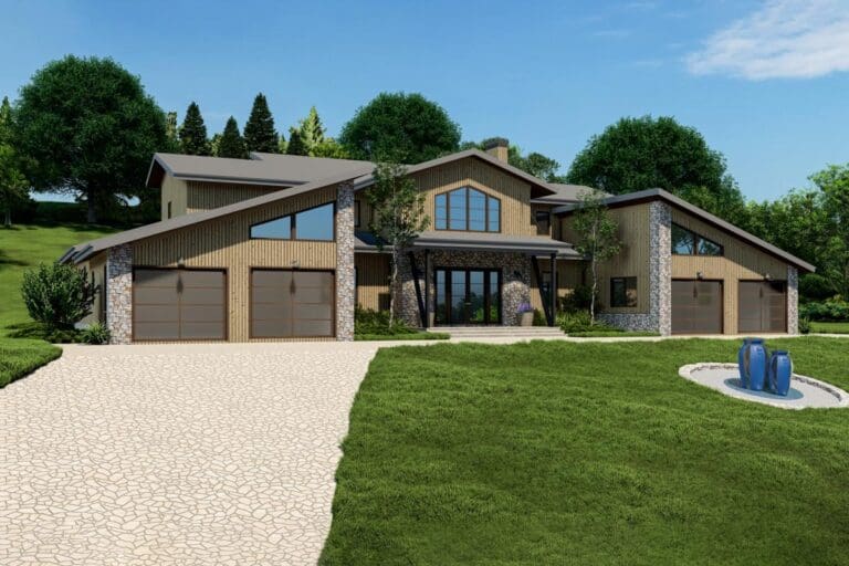 4-Bedroom Single-Story Symmetrical Modern House with Matching Wings ...