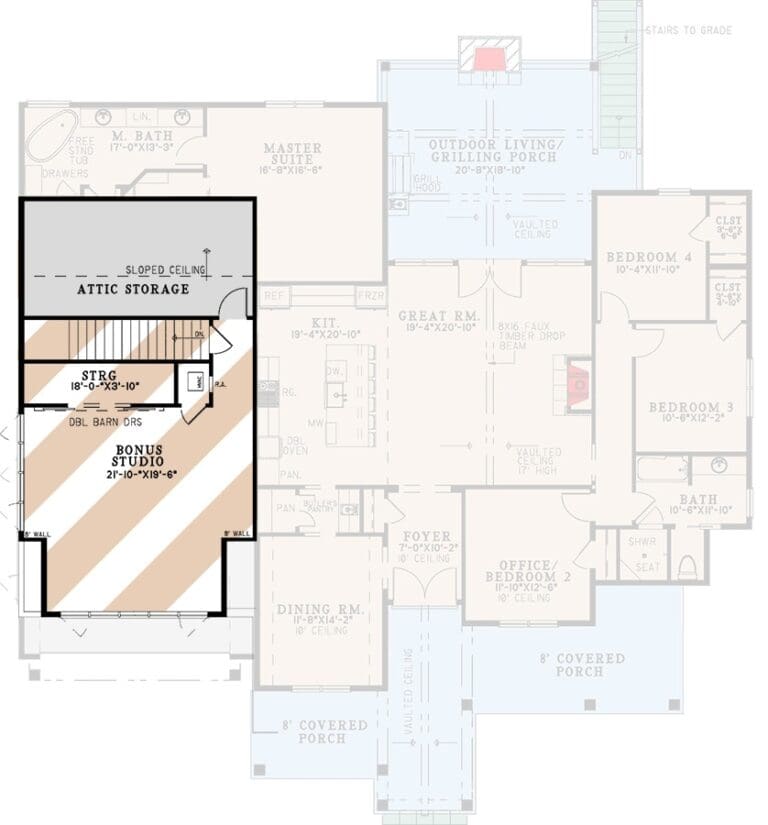 4-Bedroom 1-Story Modern Farmhouse with Bonus Room and Spacious Outdoor ...