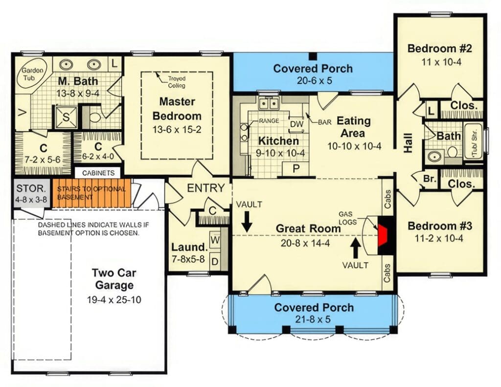3-Bedroom Single-Story Craftsman Home with Side-Entry Garage and Front ...