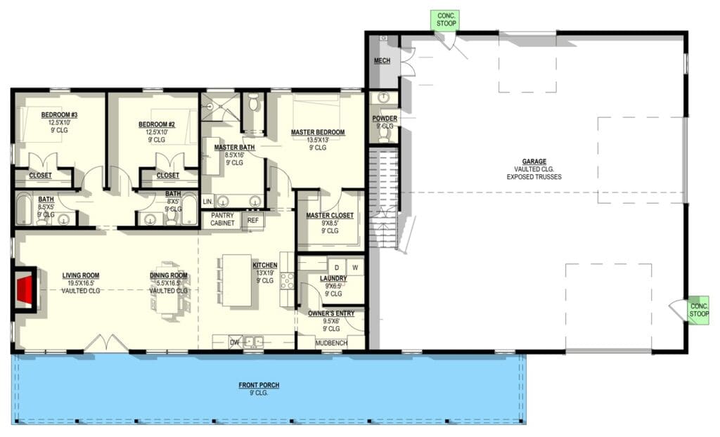 4-Bedroom 2-Story Barndominium with Expansive Workshop and Wraparound ...